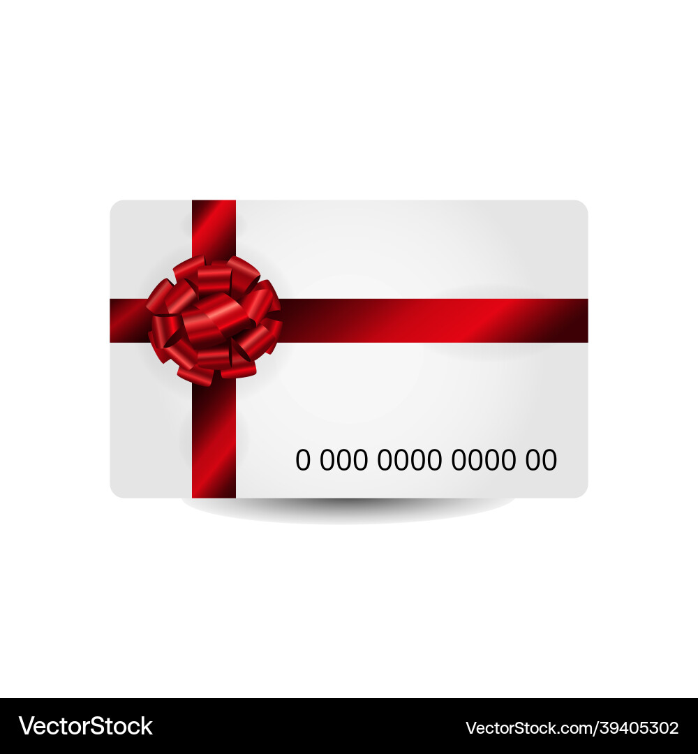 Template of discount card with bow Royalty Free Vector Image