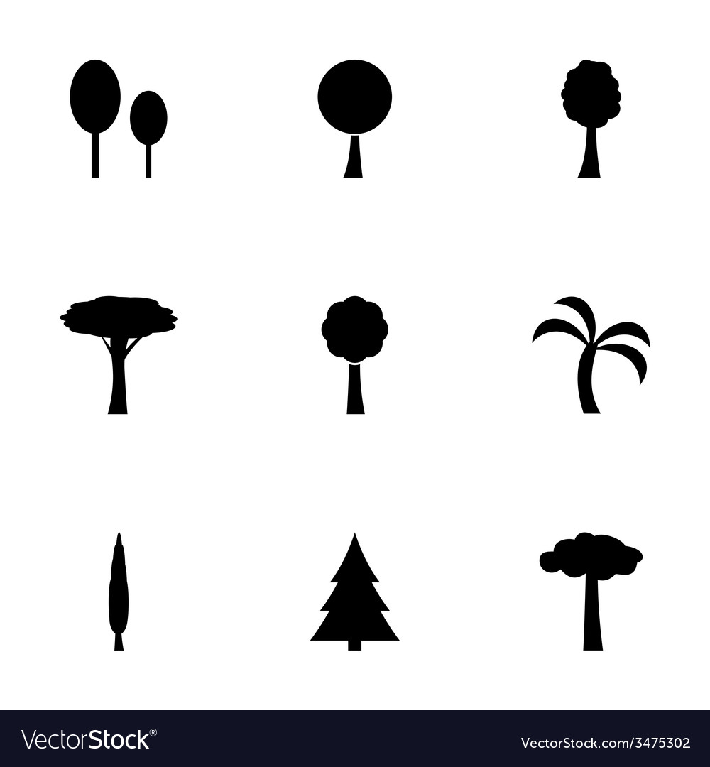 Trees icon set Royalty Free Vector Image - VectorStock