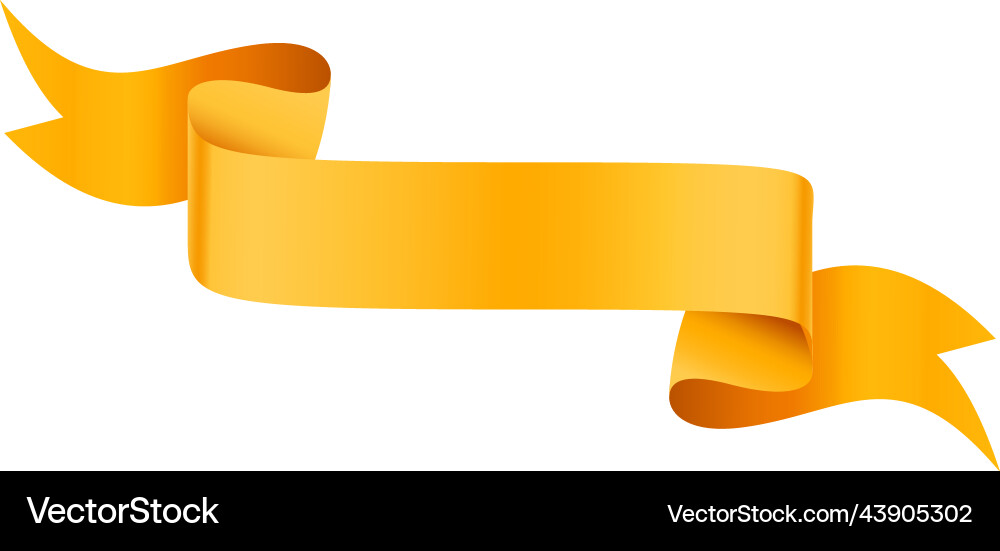 Yellow banner scroll glossy color ribbon mockup Vector Image