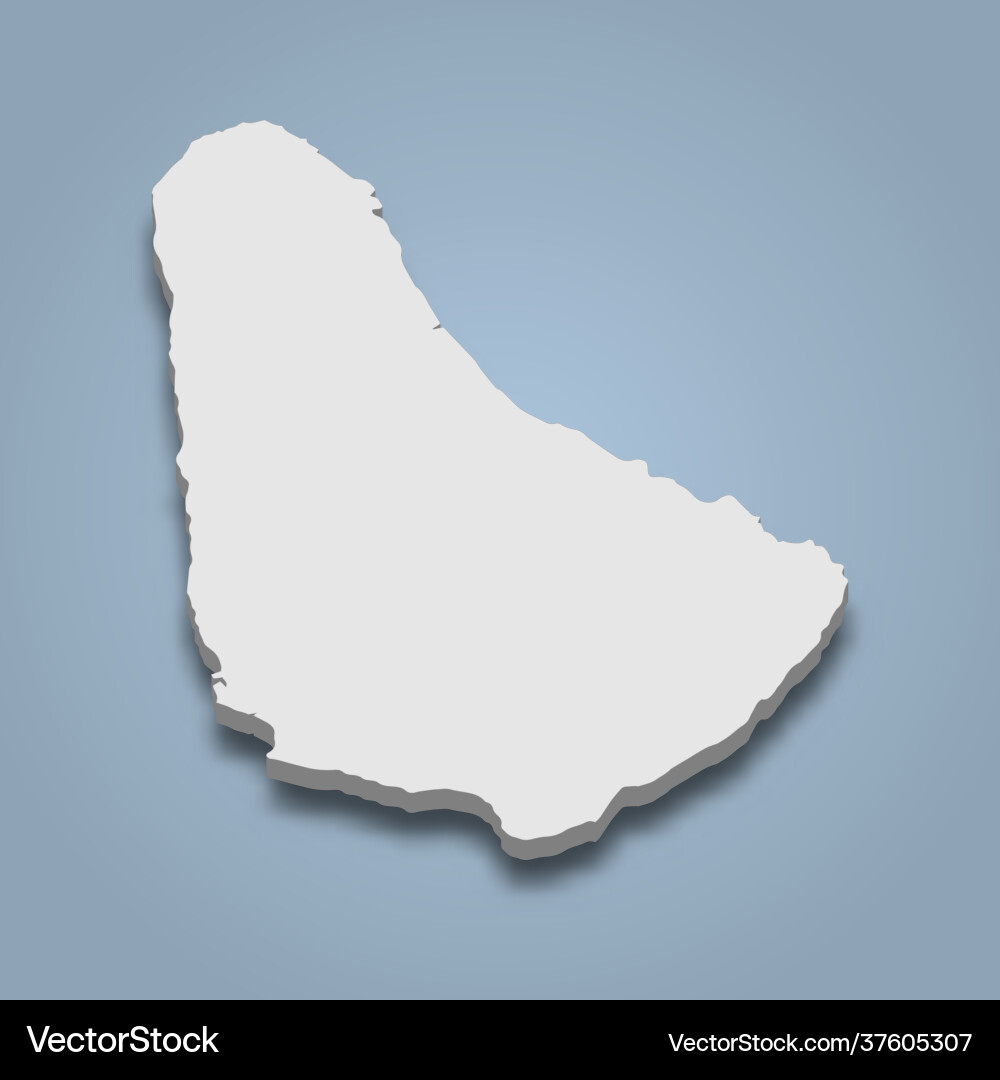 3d isometric map barbados is an island in Vector Image