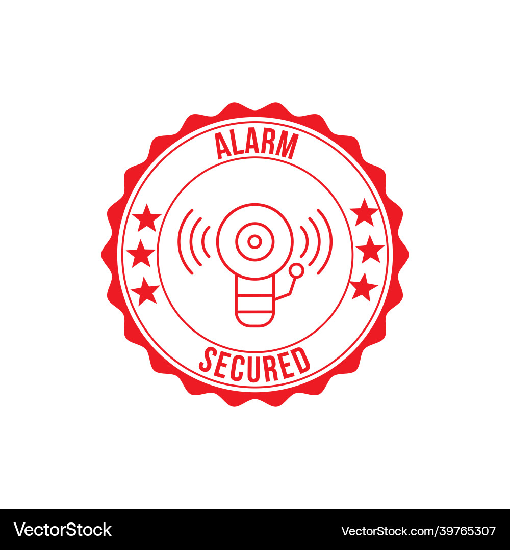 Alarm red stamp isolated on white background Vector Image