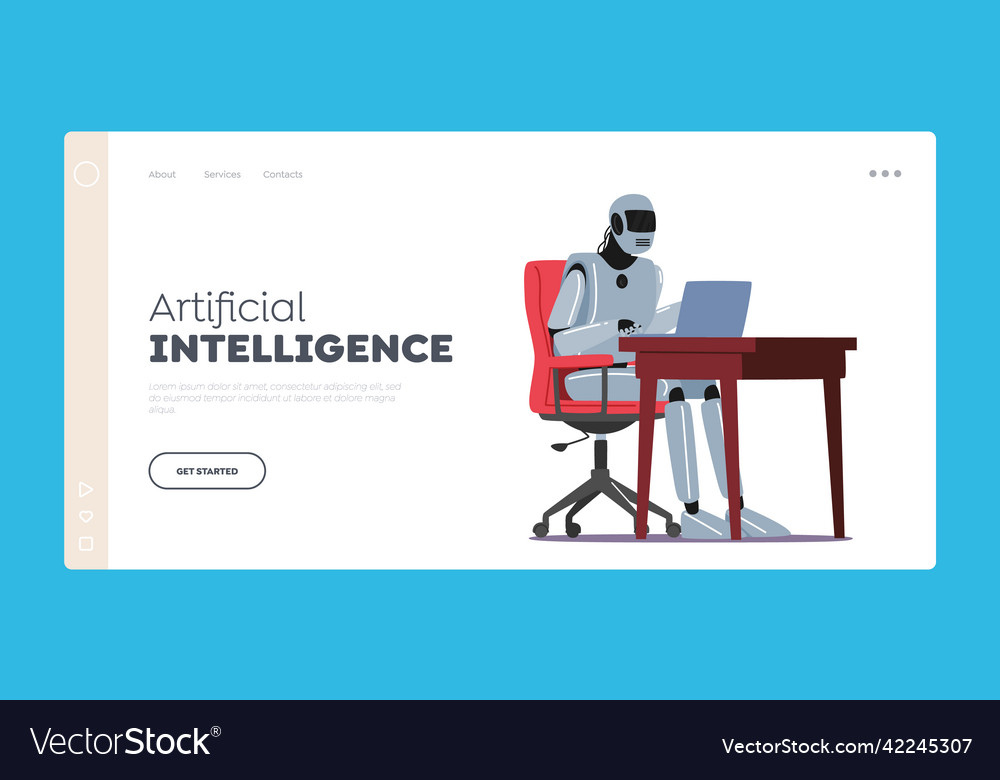Artificial intelligence landing page template ai Vector Image
