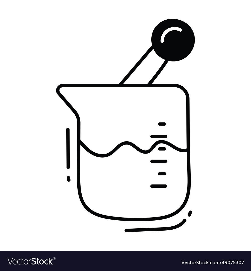 Beaker doodle semi solid icon design Royalty Free Vector