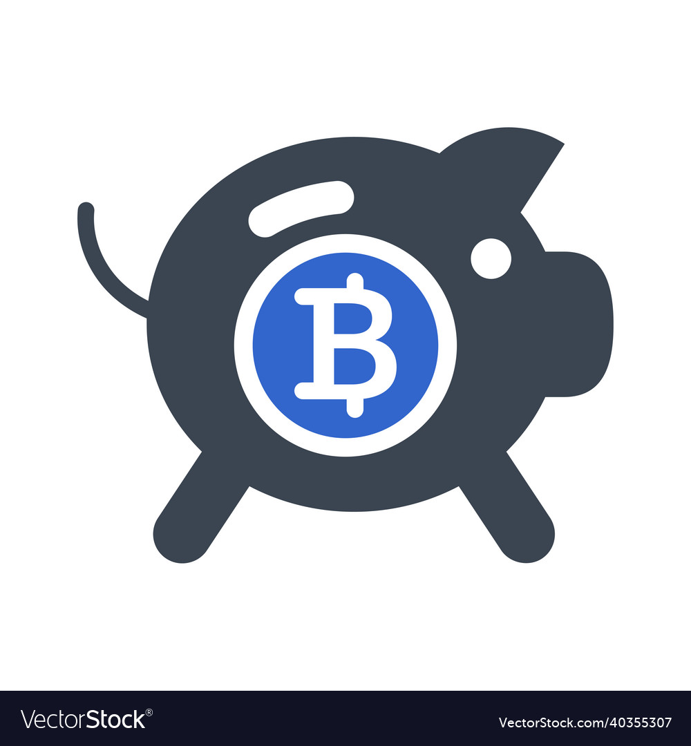 Bitcoin piggy bank icon Royalty Free Vector Image