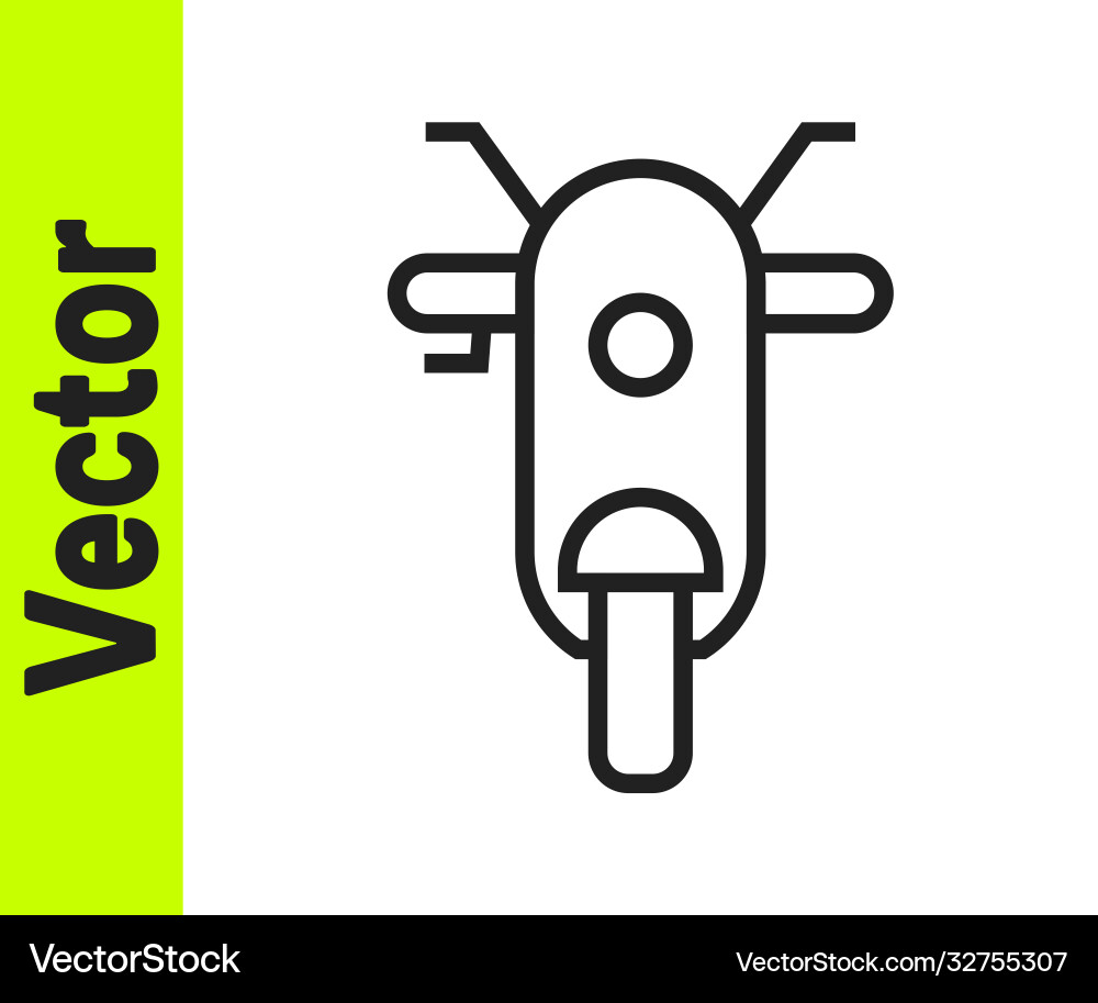 Black line scooter icon isolated on white Vector Image