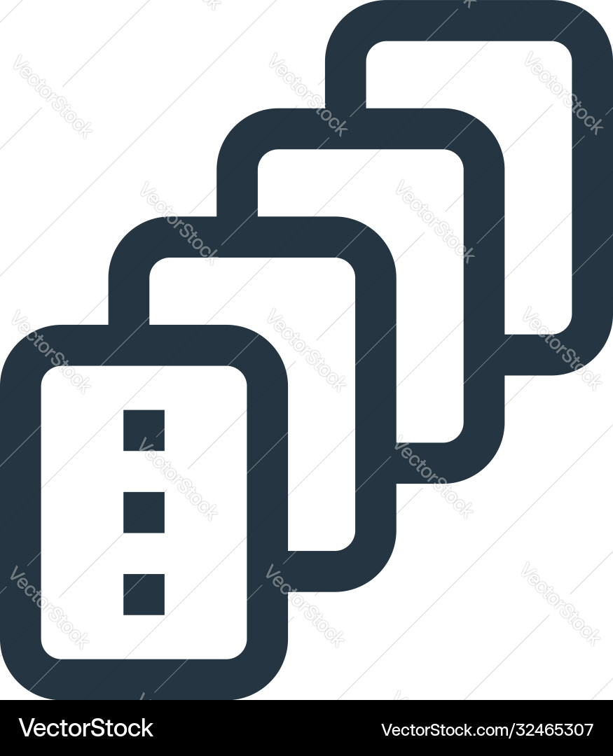 Cards icon isolated on white background outline Vector Image