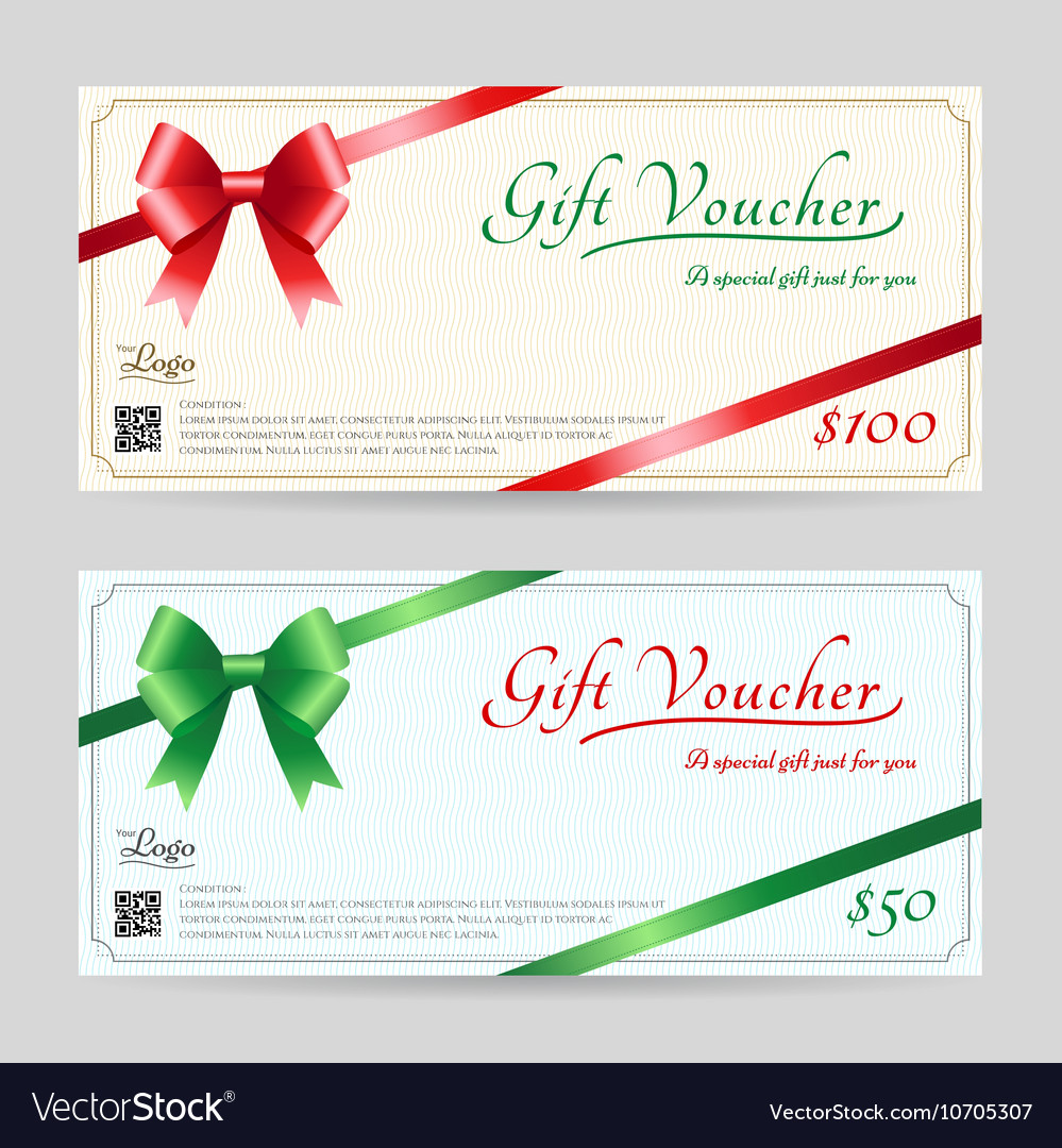 Christmas Gift Card Or Gift Voucher Template Vector Image