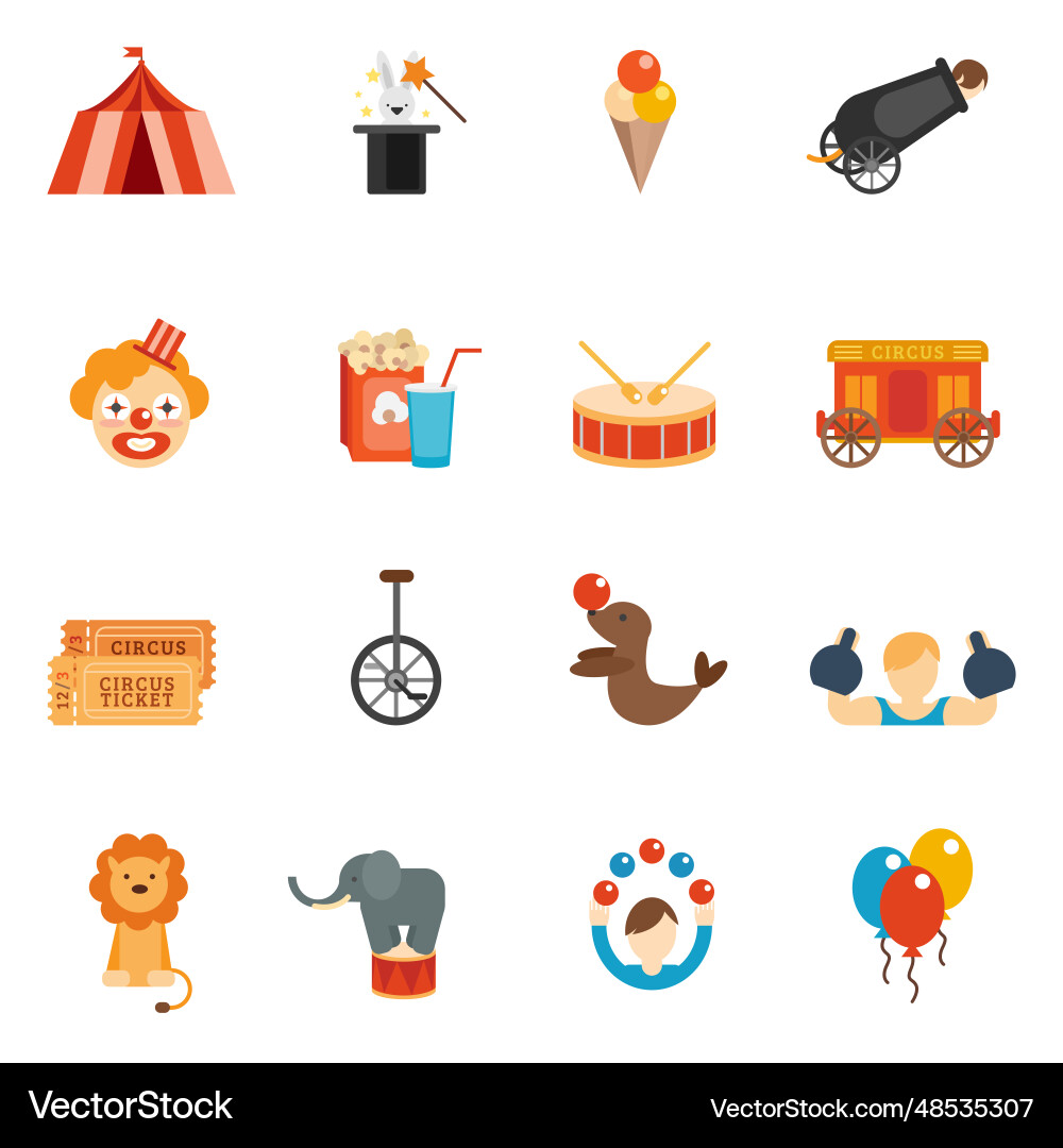 Circus icon flat Royalty Free Vector Image - VectorStock