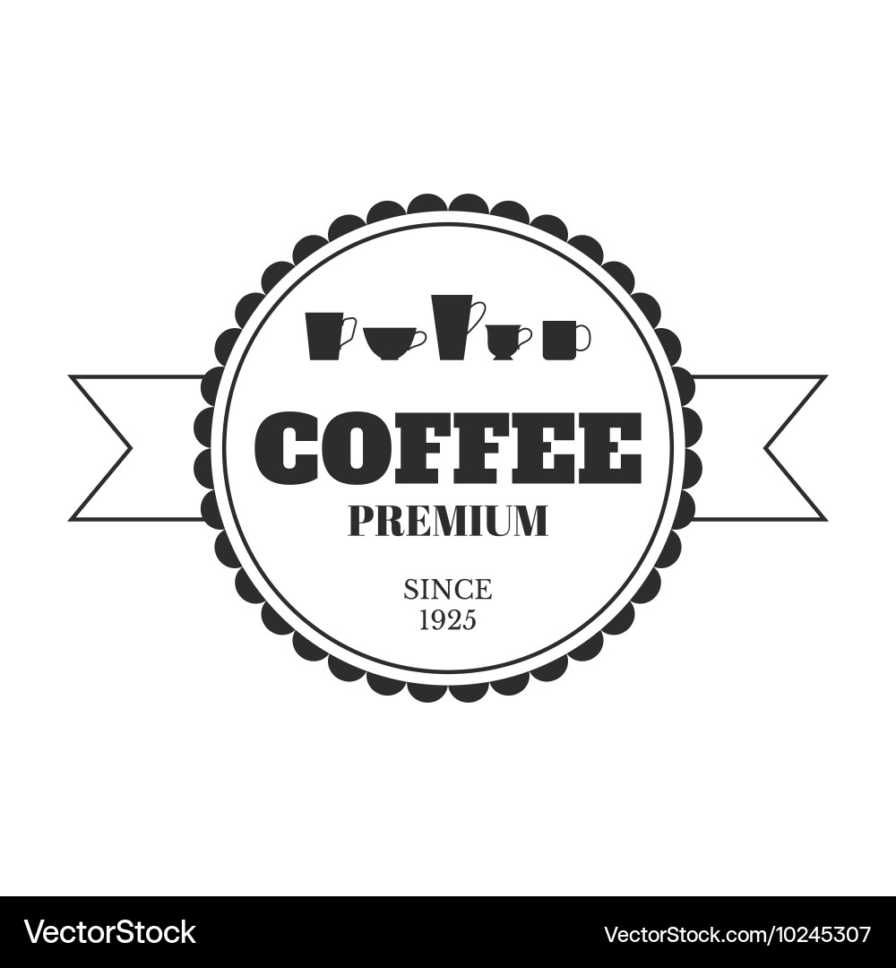 Coffee emblem badge logo label isolated Royalty Free Vector