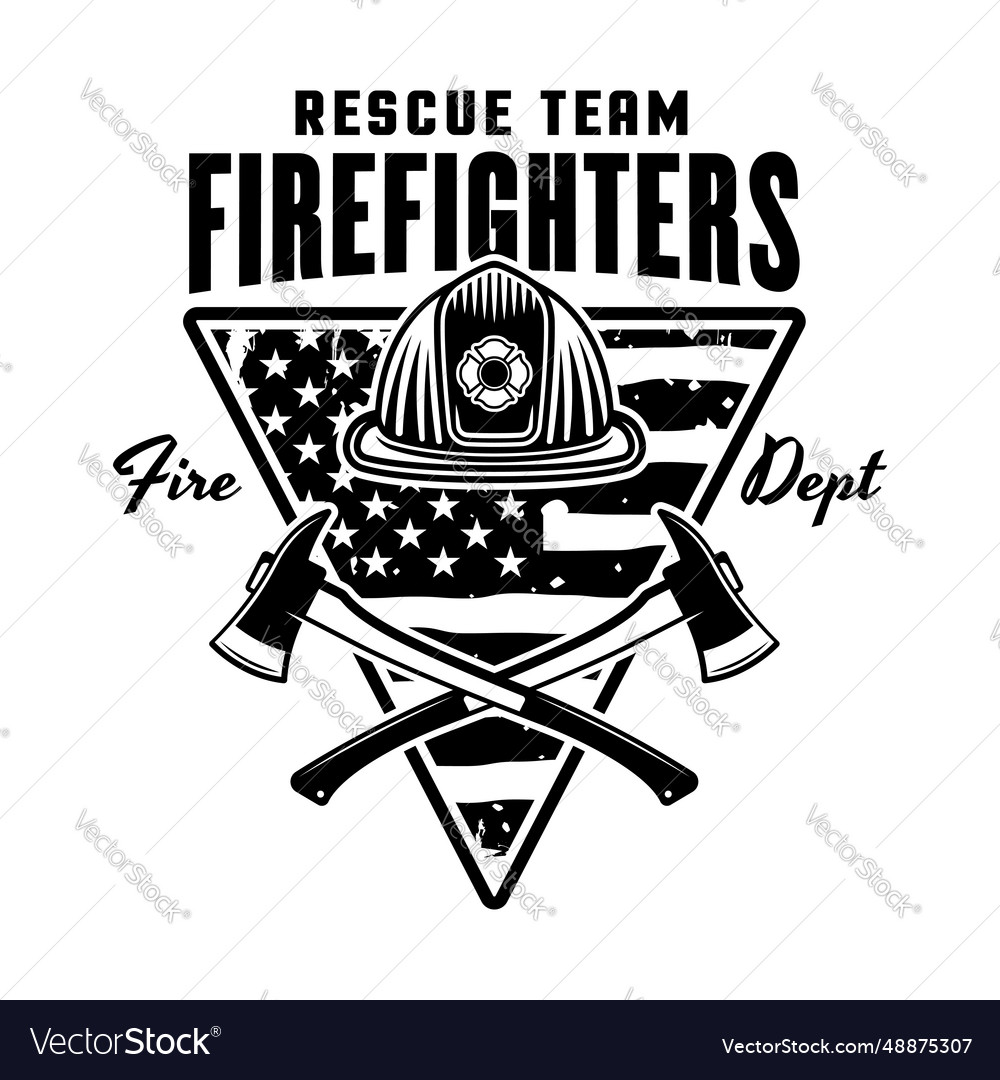 Firefighters emblem logo badge or label Royalty Free Vector
