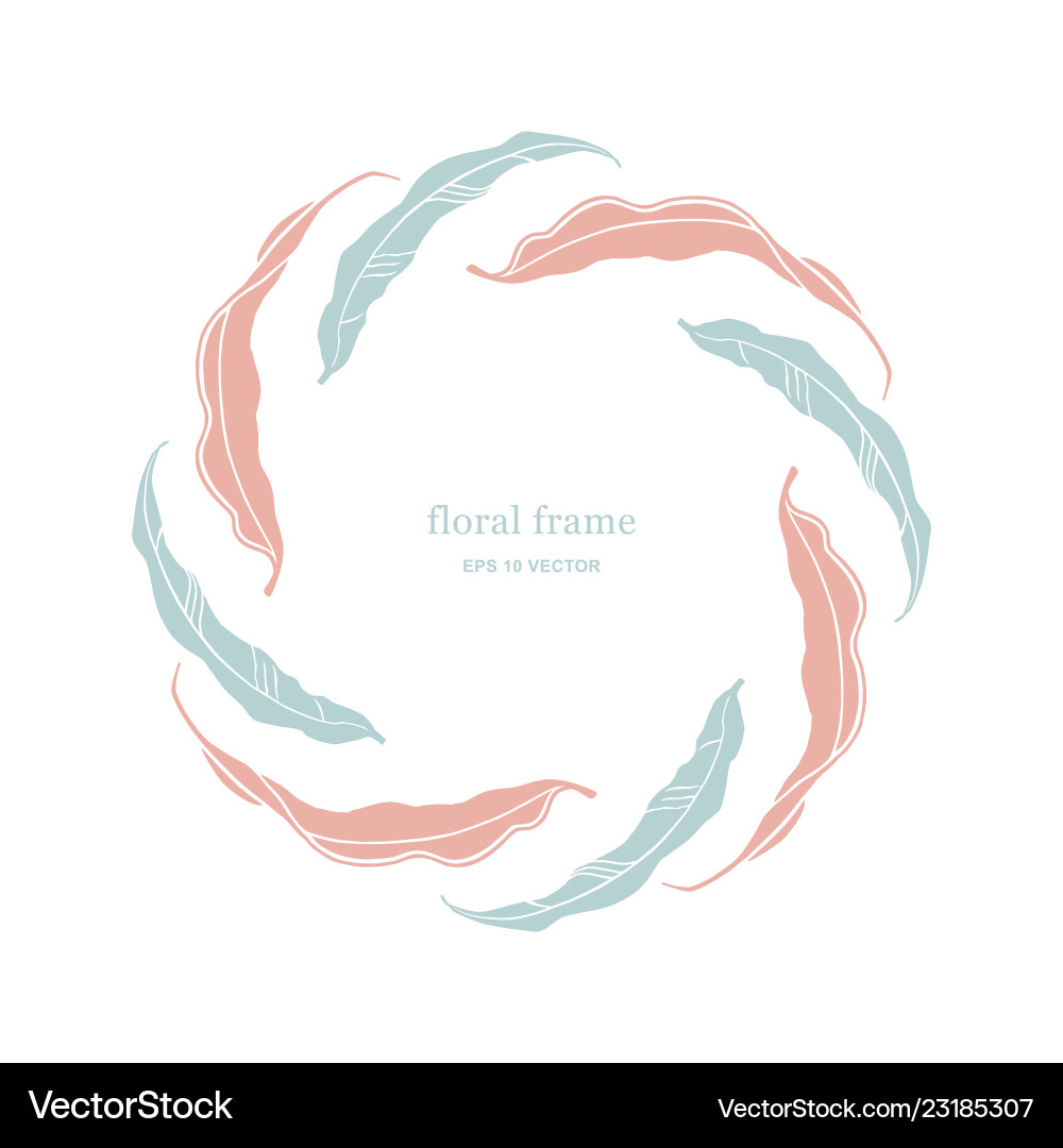Floral frame with leaves silhouettes Royalty Free Vector