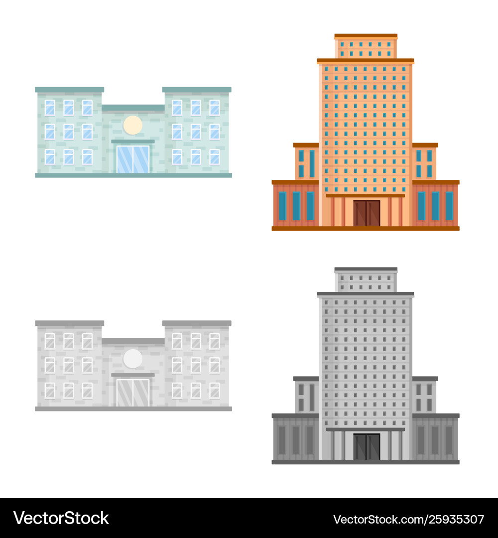 Isolated object municipal and center sign Vector Image