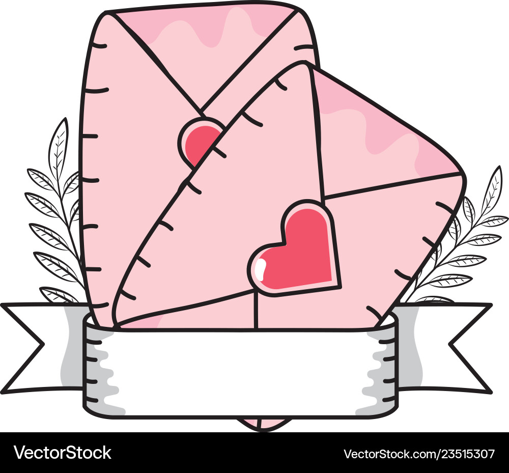 Love valentines envelope cartoon Royalty Free Vector Image