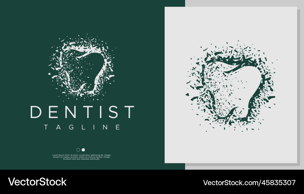 Modern shattered dental logo design template Vector Image