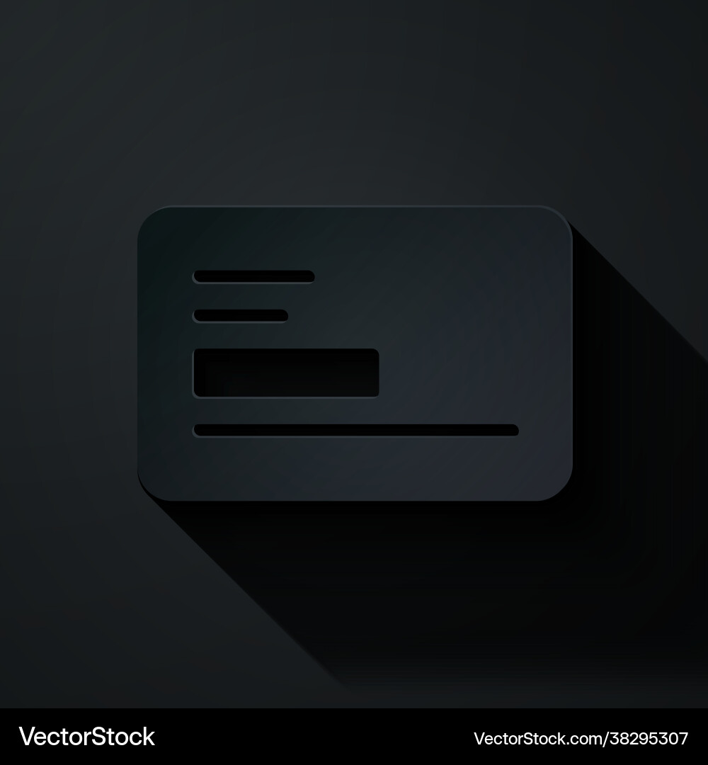 Paper cut visiting card business icon Royalty Free Vector