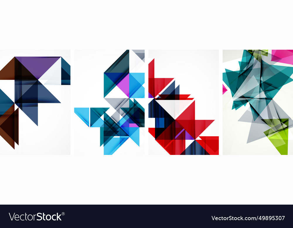 Set of abstract random triangle composition Vector Image