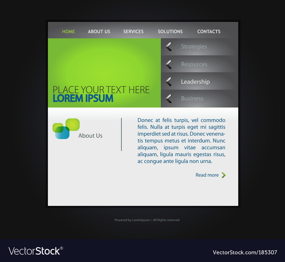 Web page layout Royalty Free Vector Image - VectorStock