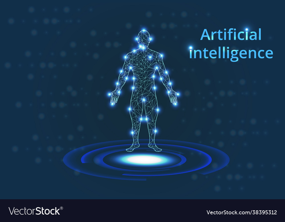 Abstract artificial intelligence lines connected Vector Image