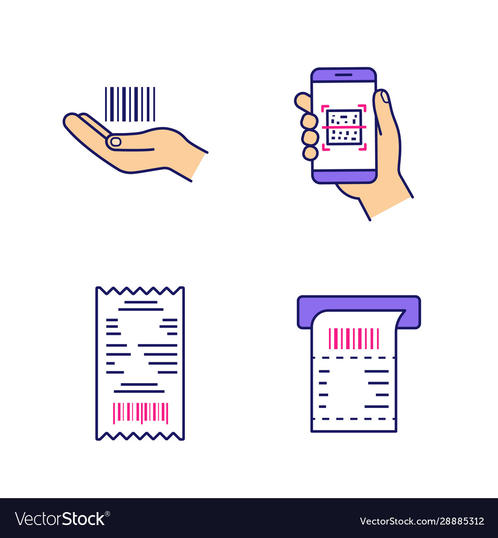 Brcodes color icons set Royalty Free Vector Image Brcodes color icons set Royalty Free Vector Image