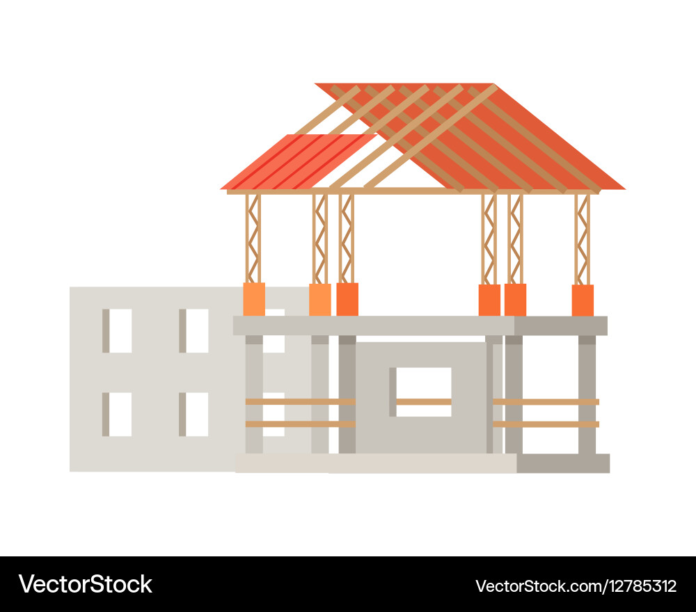 Building construction process cottage house Vector Image