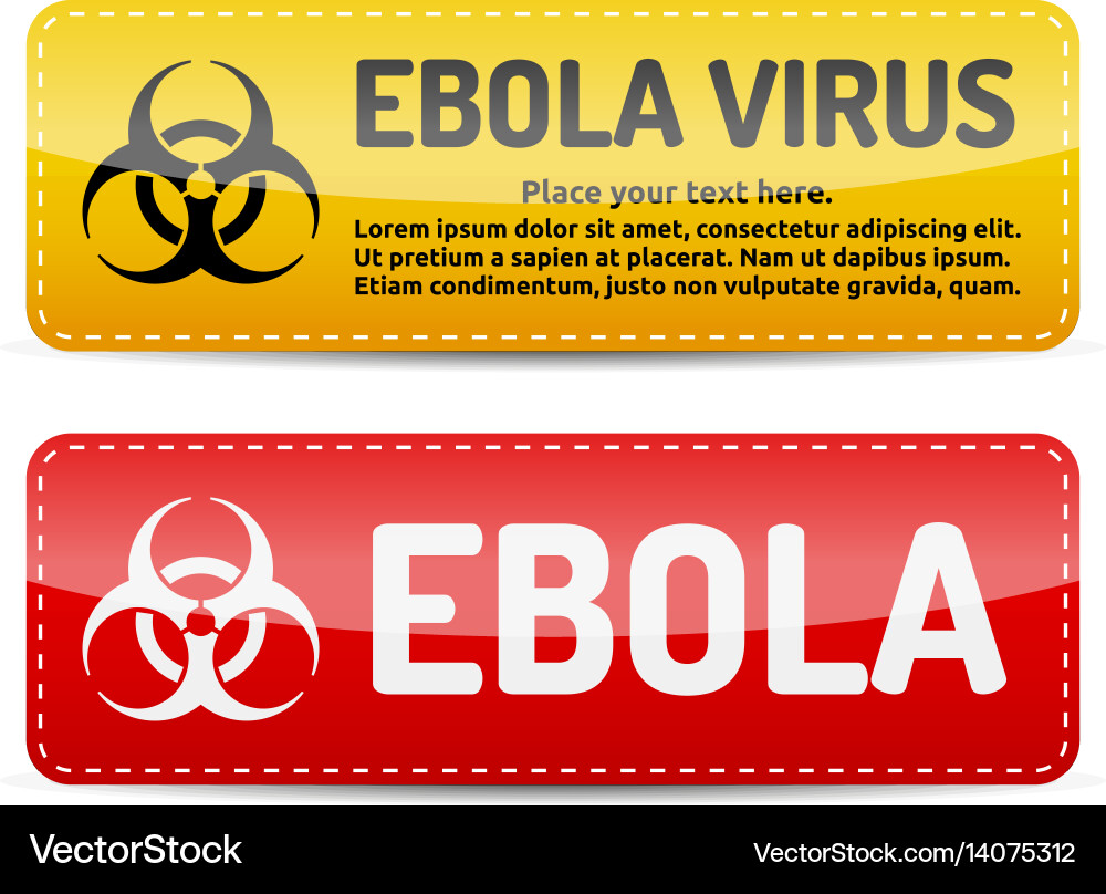Ebola virus danger sign with reflect and shadow Vector Image
