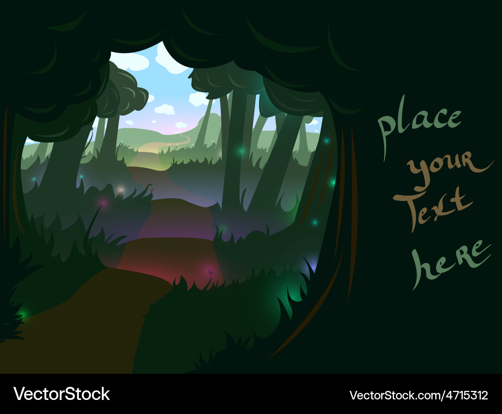 Forest trail background Royalty Free Vector Image