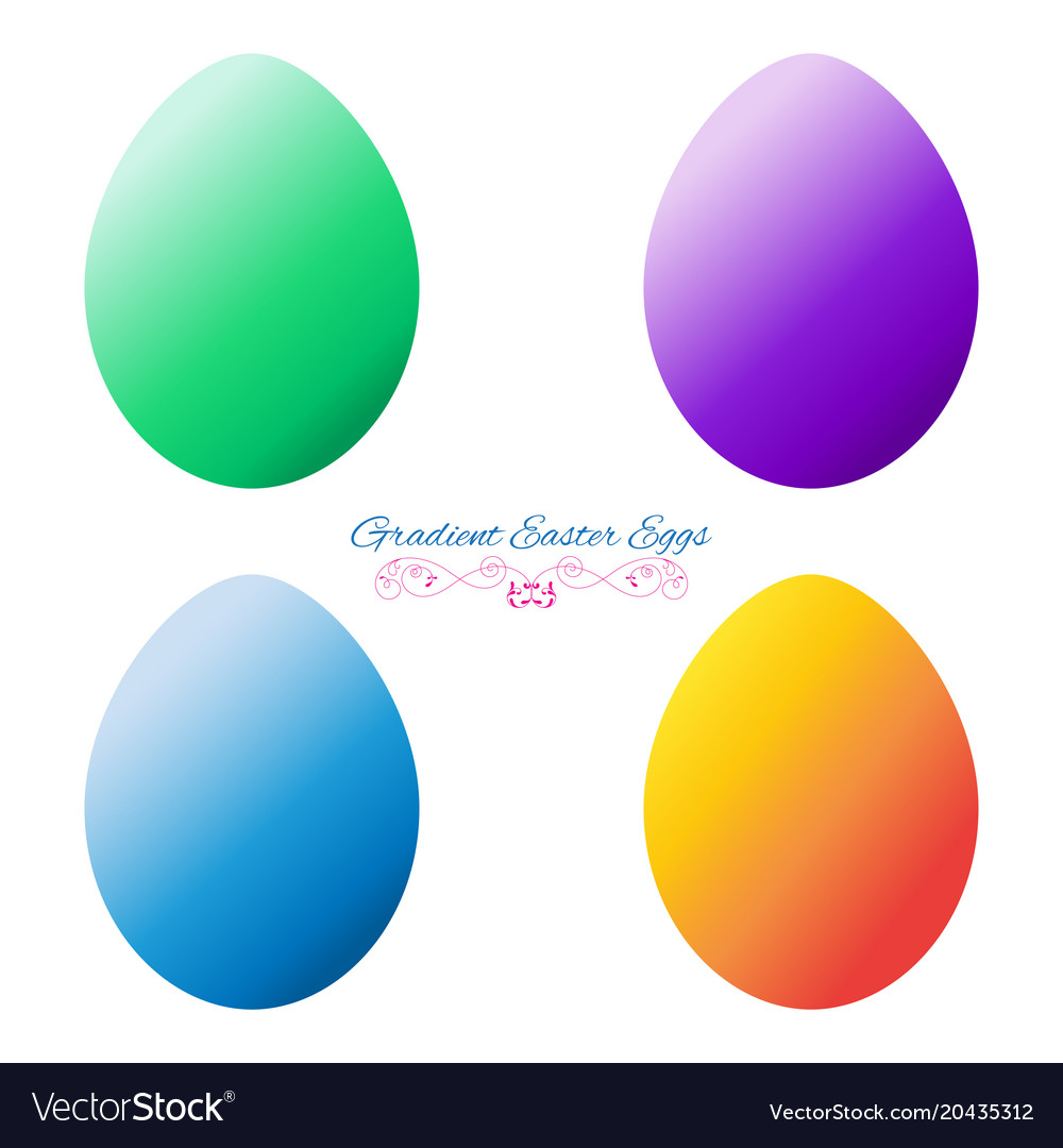 Gradient easter eggs set Royalty Free Vector Image