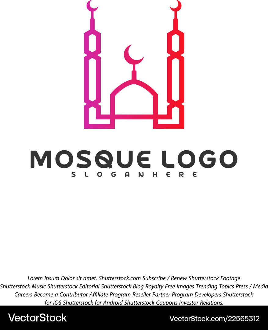 Islamic logo design mosque template muslims Vector Image