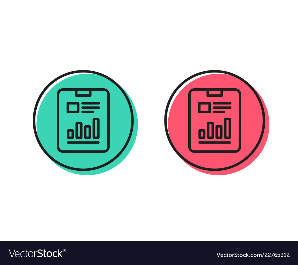 Report document line icon analysis chart Vector Image