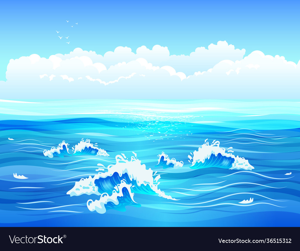 Sea flat Royalty Free Vector Image - VectorStock Sea flat Royalty Free Vector Image - VectorStock