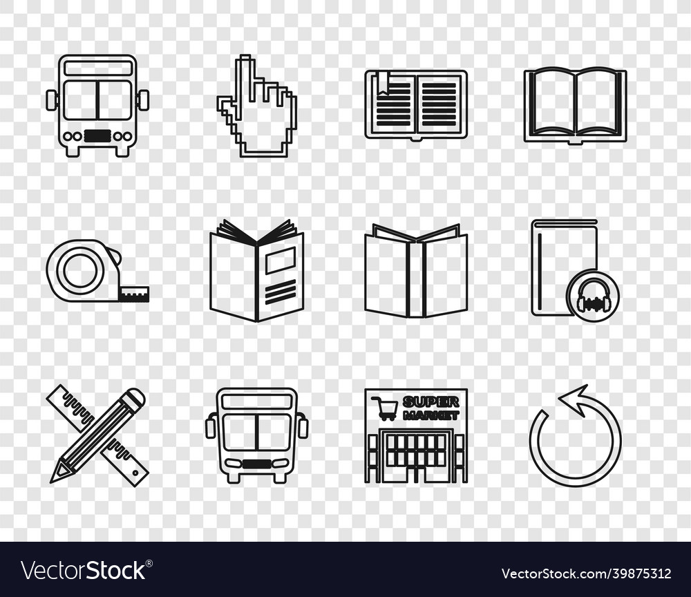Set line crossed ruler and pencil refresh open Vector Image Set line crossed ruler and pencil refresh open Vector Image