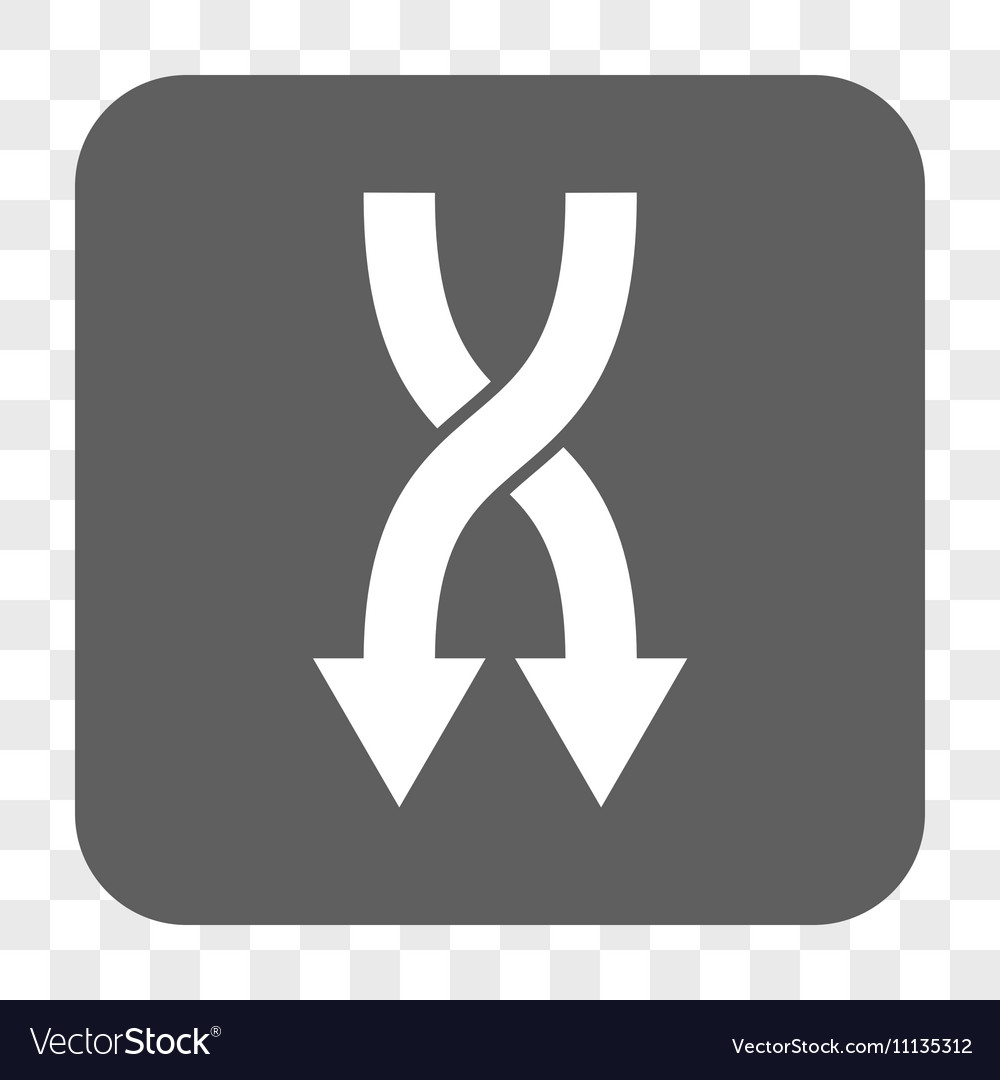 Shuffle arrows down rounded square button Vector Image