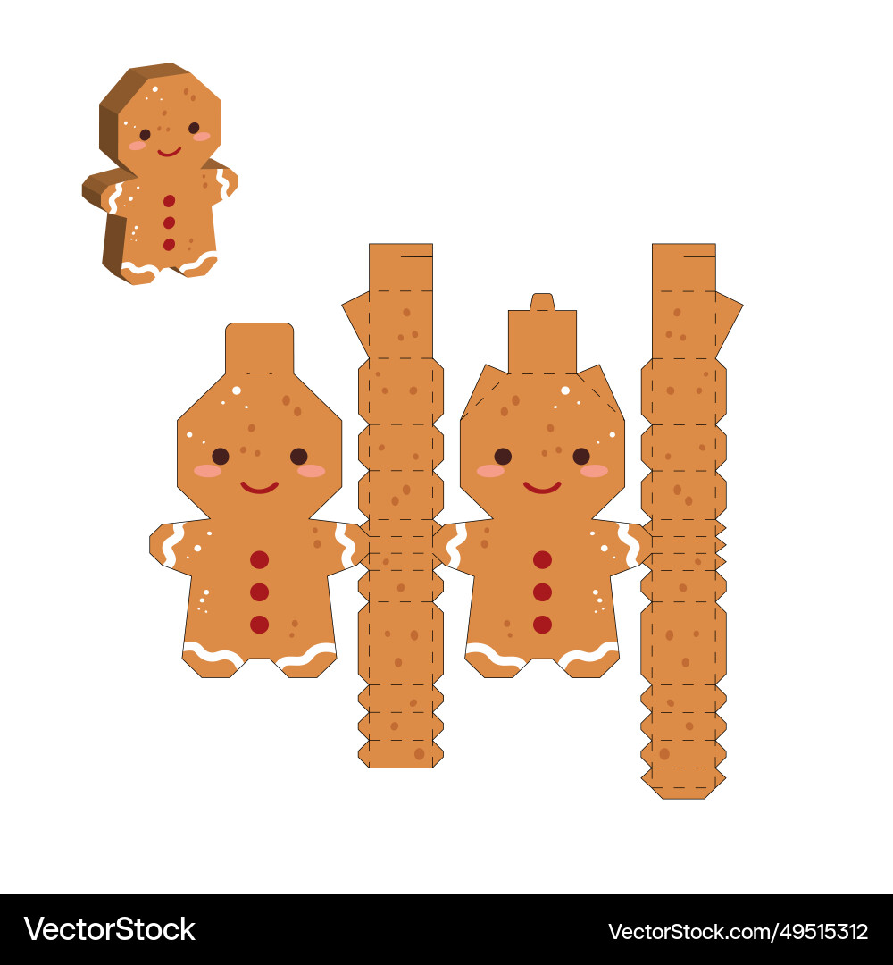 Simple packaging favor box gingerbread man design Vector Image