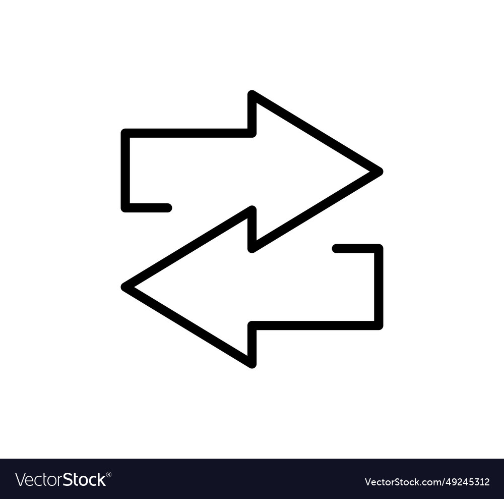 Transfer arrow icon double reverse symbol data Vector Image