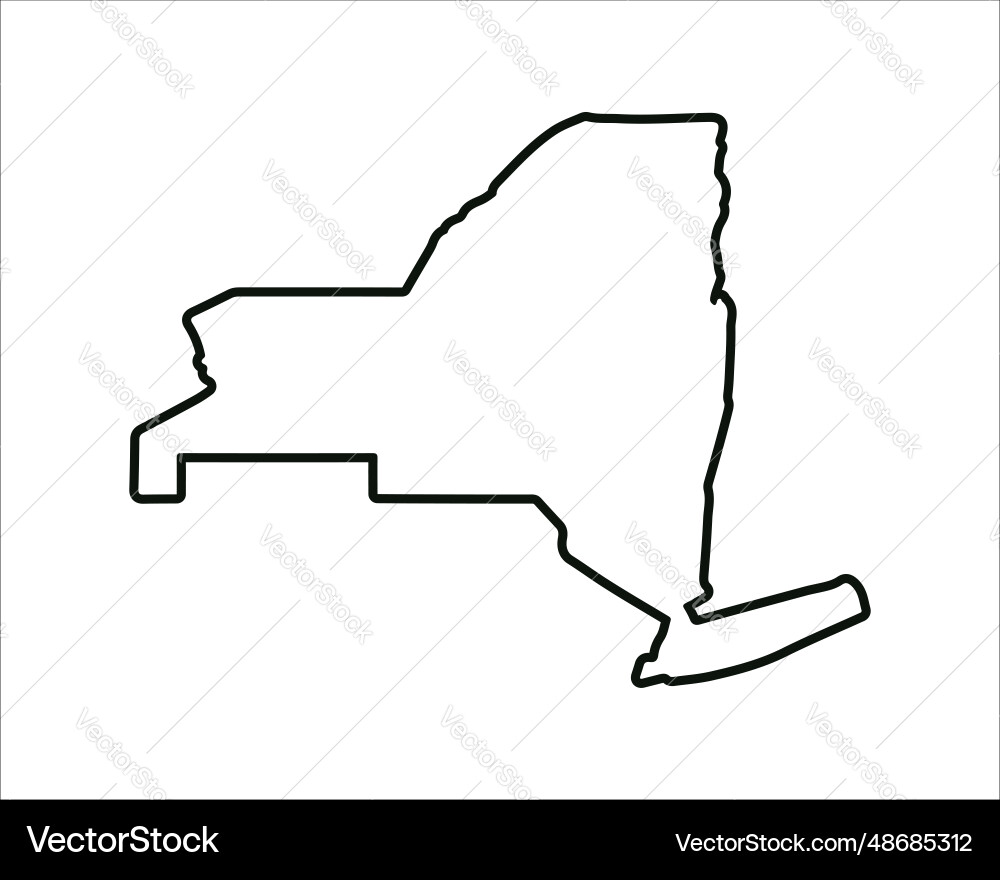 Us state map new york outline symbol Royalty Free Vector