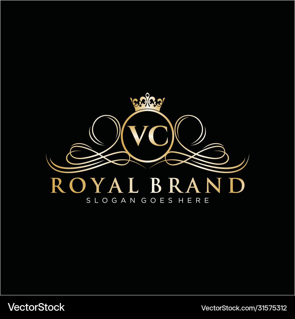 Vc letter initial luxurious brand logo template Vector Image