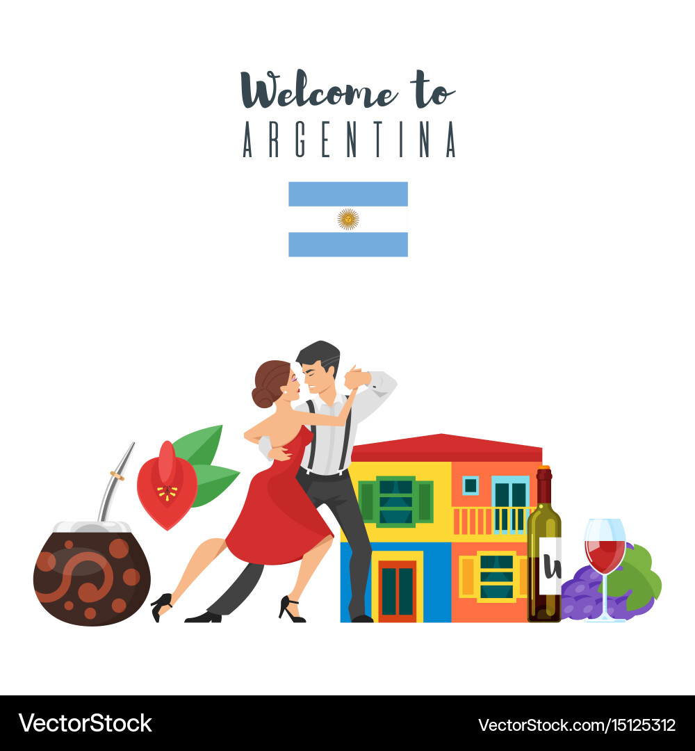 Welcome to argentina template for web banner Vector Image