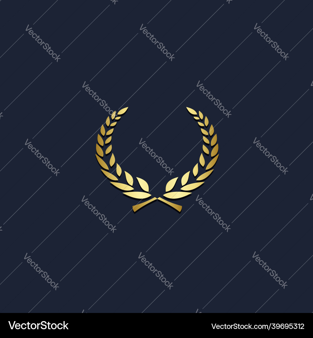 Wheat emblem ornament gold logo Royalty Free Vector Image