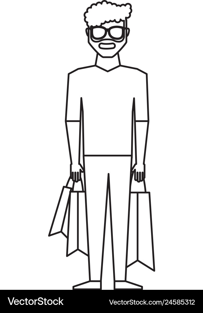 Young man with shopping bag Royalty Free Vector Image