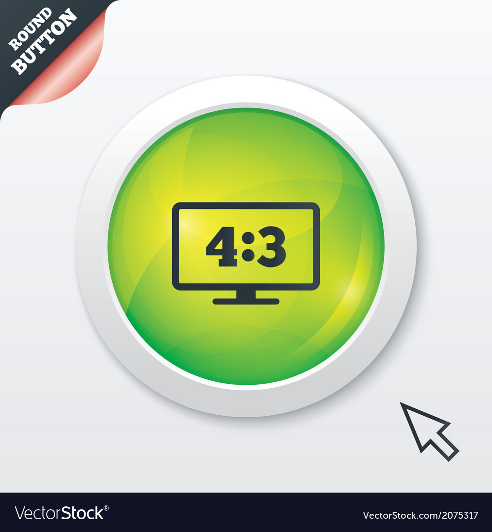 Aspect ratio 43 widescreen tv monitor symbol Vector Image