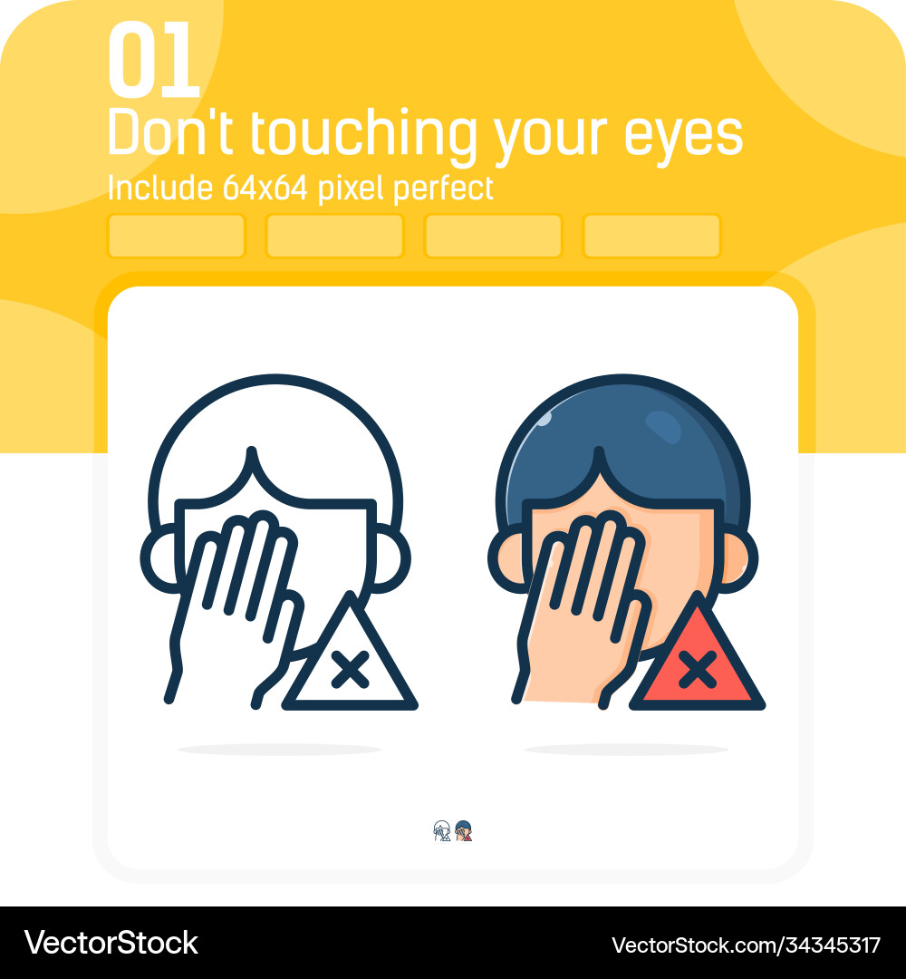Avoid touching your eyes and nose icon Royalty Free Vector