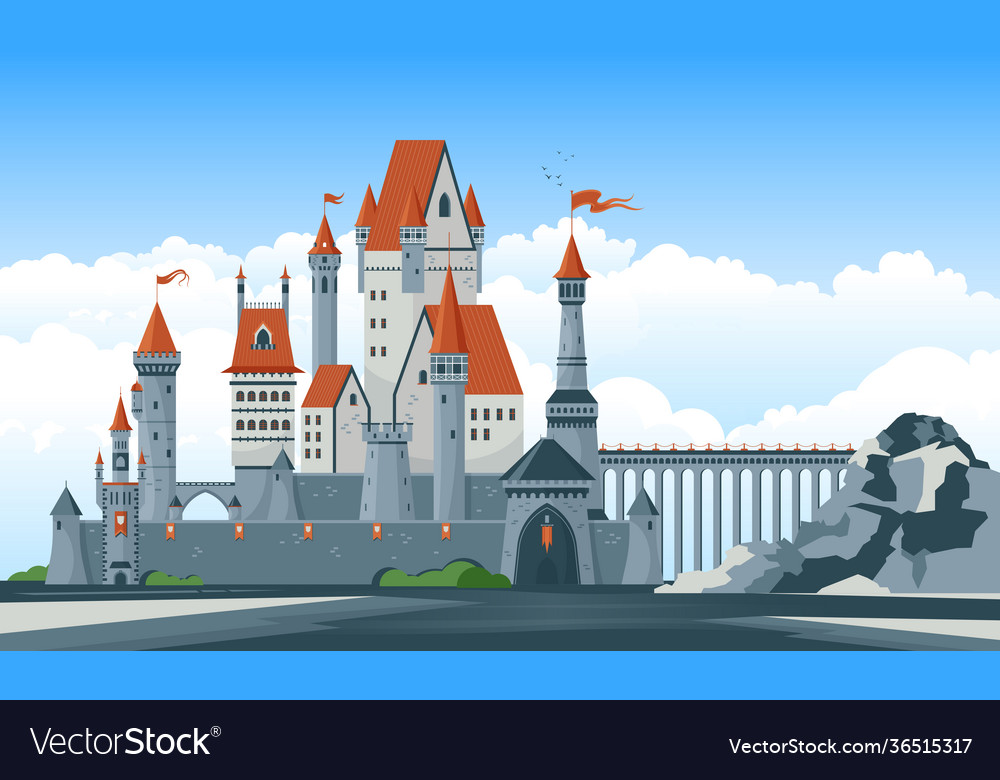 Castle flat Royalty Free Vector Image - VectorStock