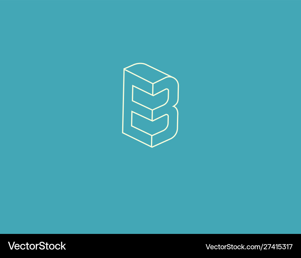 Creative linear logo sign 3d letter b for company Vector Image