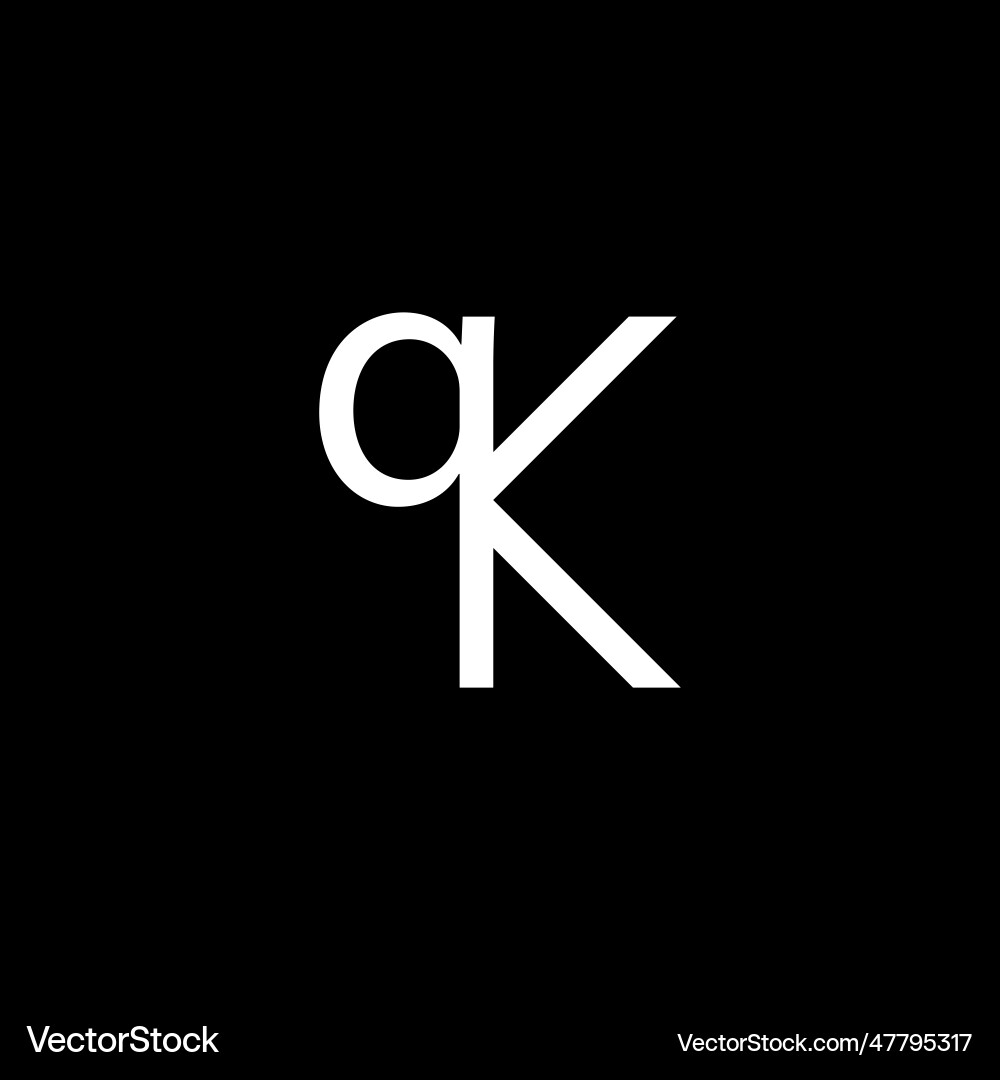 Eps10 initial letters qk or kq logo design Vector Image