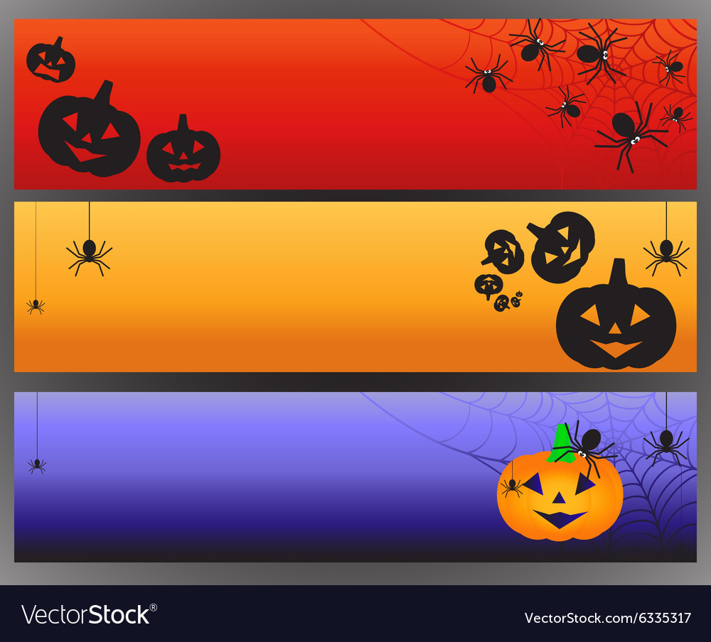 Halloween banners with spider and spiderweb Vector Image