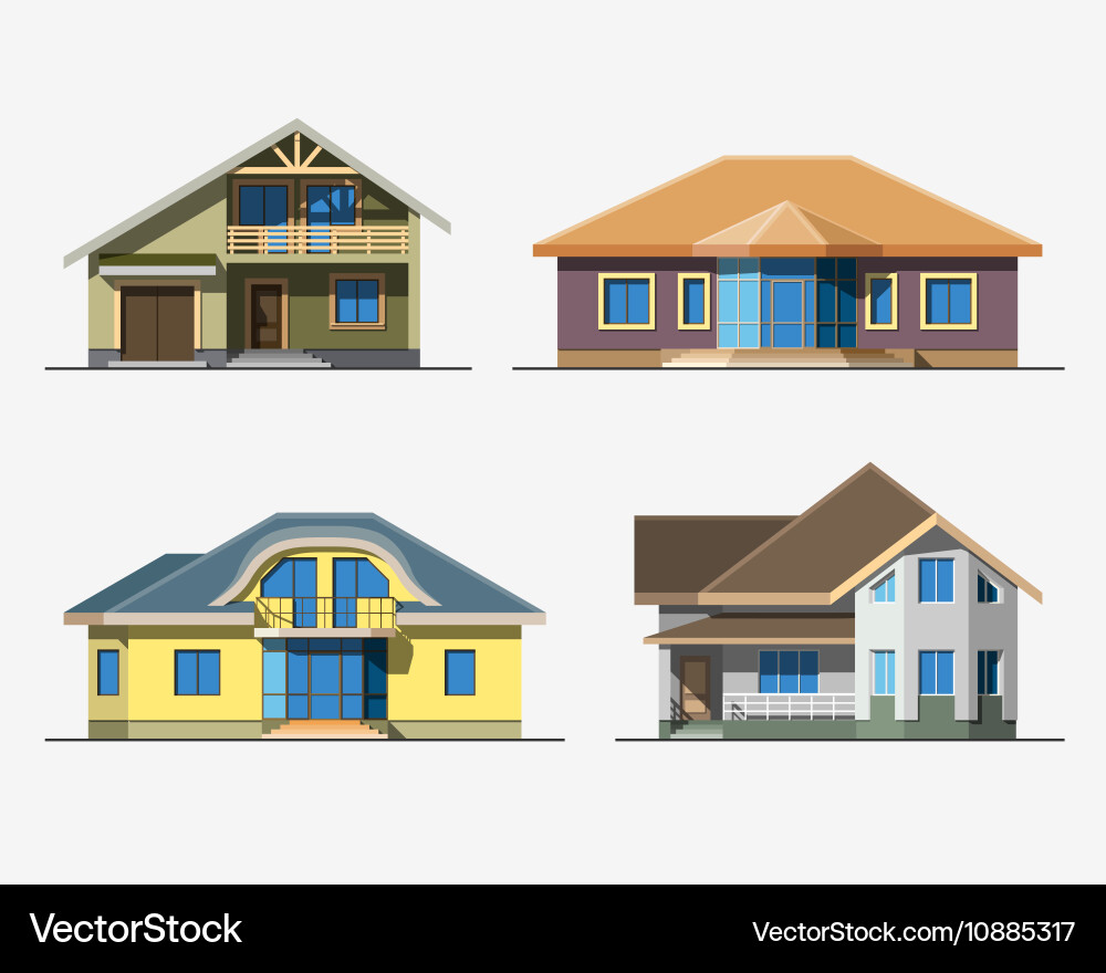 Houses 4 color Royalty Free Vector Image - VectorStock