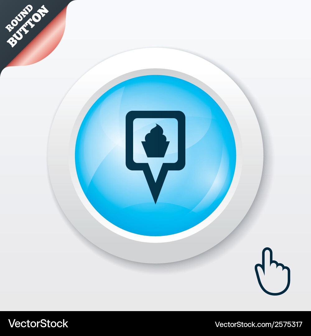 Map pointer food sign icon marker symbol Vector Image