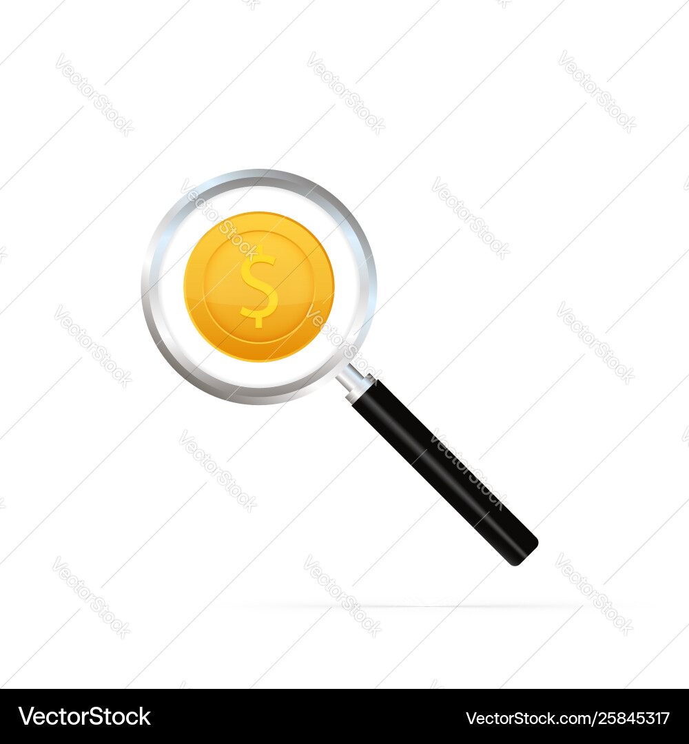 Money search logo icon template design Royalty Free Vector
