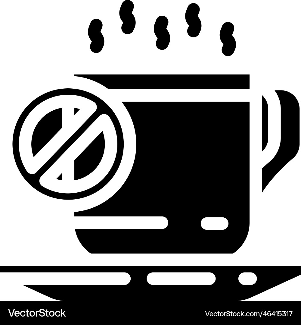 Reduce caffeine intake headache treatment glyph Vector Image