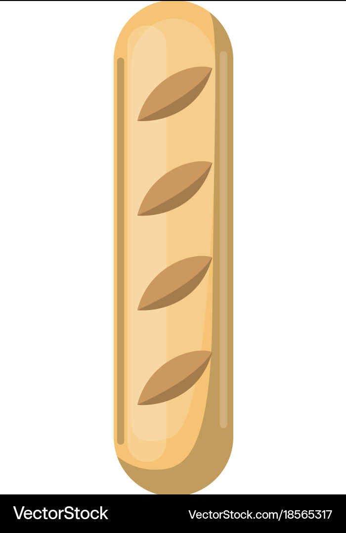 Small bread in colorful silhouette on white Vector Image